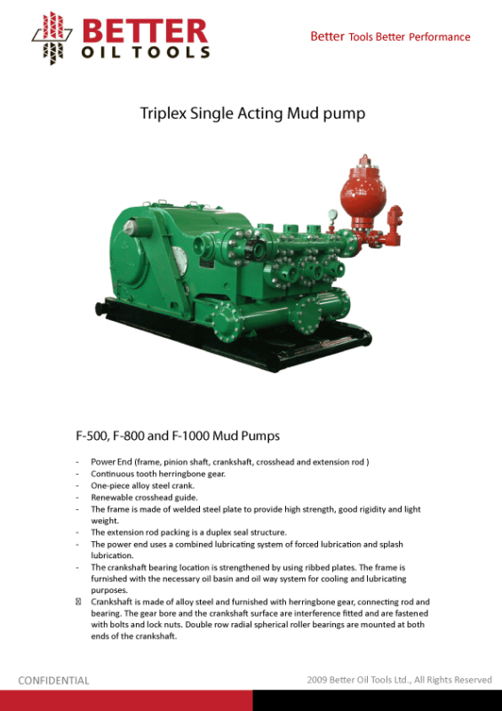 Triplex Single Acting – BETTER OIL TOOLS