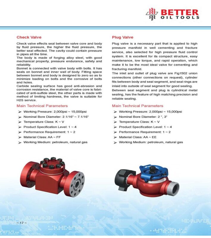 Check Valve, Plug Valve – BETTER OIL TOOLS