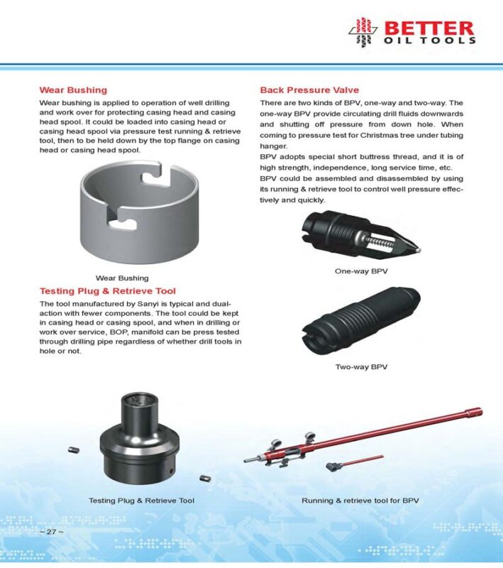 Auxiliary Tools for Casing Head – BETTER OIL TOOLS